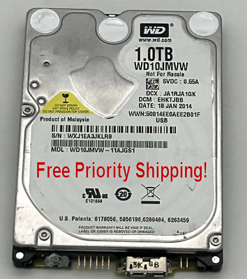 Western Digital WD10JMVW-11AJGS1 USB EHKTJBB 18 JAN 2014 HDD Hard Drive ...