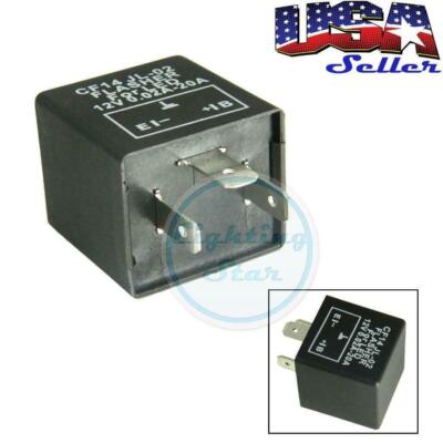 3-Pin 12V CF14 EP35 LED Flasher Relay Fix LED Turn Signal Hyper Flash ...