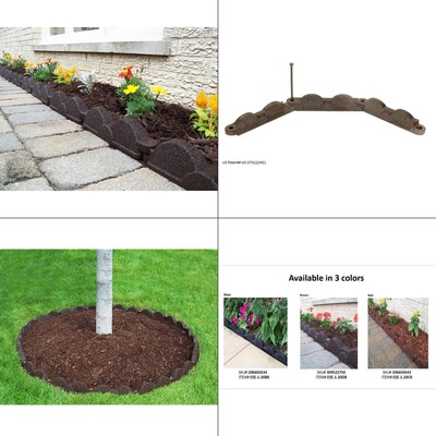 20 Ft., 12 In. Pieces Dark Brown Rubber Edging | In Border Yard Edger ...