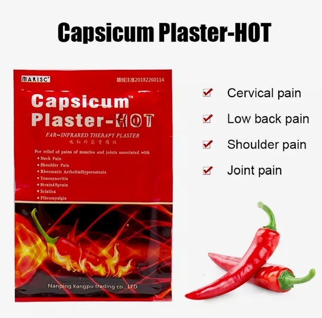 Hot Capsicum Patch's Pain Relief Muscular Pain Natural & Effective - 8 ...