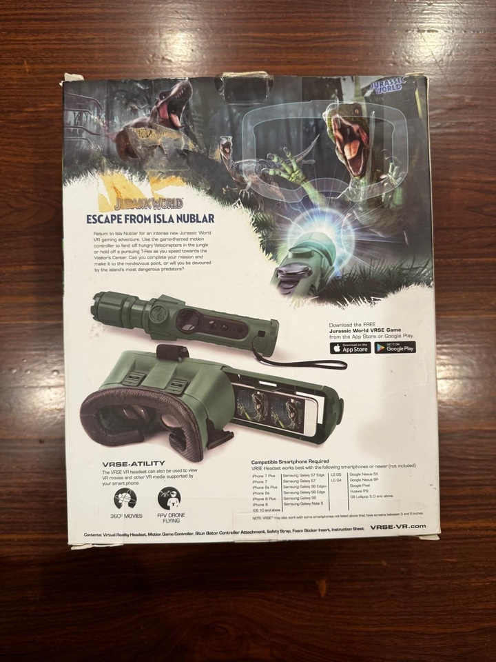 COMPLETE VRSE Jurassic World Virtual Reality Game Set Open Box ...