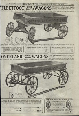 1920 PAPER AD Fleetfoot Wood Coaster Wagon Overland Marathon Peerless ...