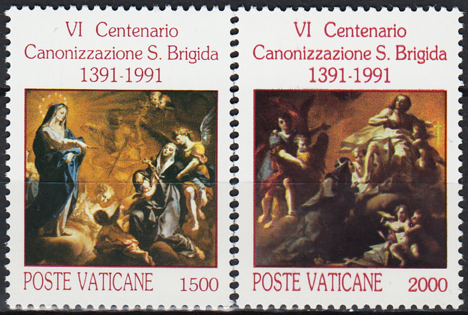 Vatican 600th Ann Canonization St Bridget of Sweden 1991 MNH-7,50 Euro ...