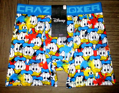 MENS CRAZY BOXER DISNEY DONALD DUCK BLUE BOXER BRIEF SIZE XL (40/42) | eBay