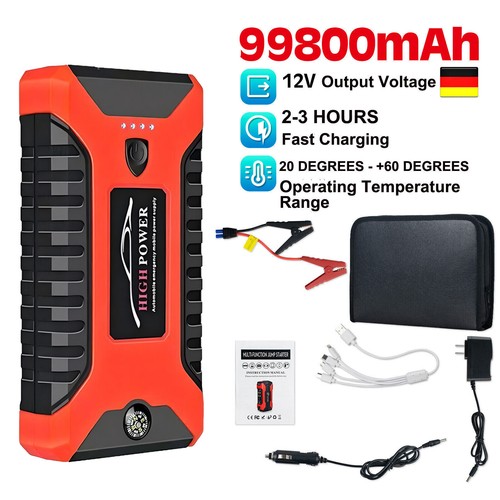 99800mAh Car Jump Starter Booster Jumper Box Power Bank Battery Charger ...