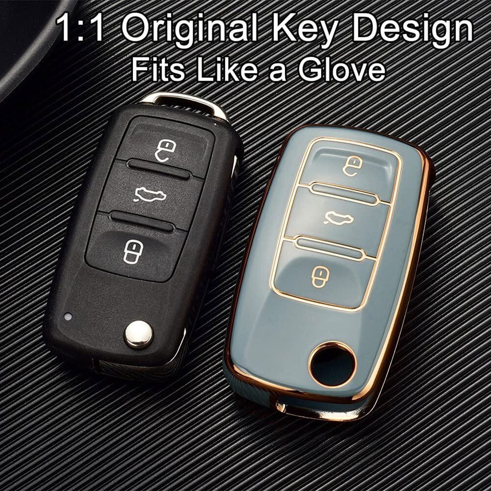 TPU For Volkswagen VW Smart Car Key Cover Case Shell Leather Fob ...