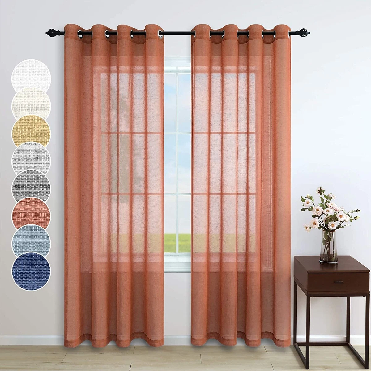 Rust Colored Living Room Curtains | Baci Living Room