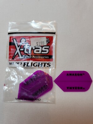 Dart World Amazon Clear Fuchsia SLIM Dart Flights 1 set of 3 NEW OLD ...