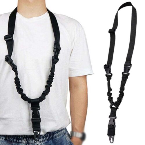 Black Tactical Military Single Point Gun Sling Shoulder Strap Rifle ...