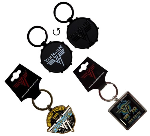 VAN HALEN - OFFICIAL METAL KEYRING / KEYCHAIN - DRUM LOGO 1978 WORLD ...