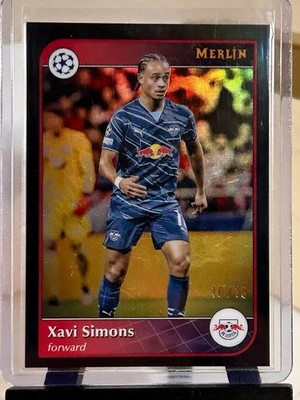 Xavi Simons 2024-25 Topps Merlin UEFA Black Refractor /10 RB Leipzig ...