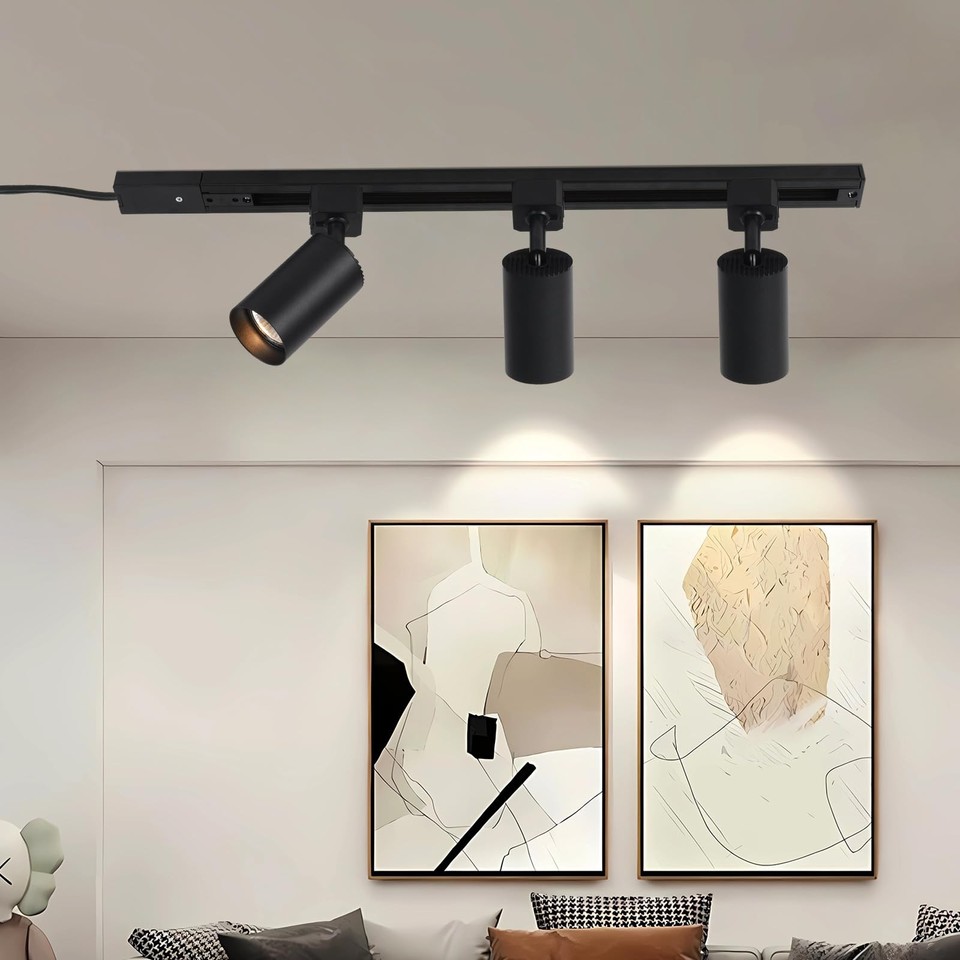 Plug in Track Lighting with Power Cord, 4-Light GU10 Track Lighting Kit ...