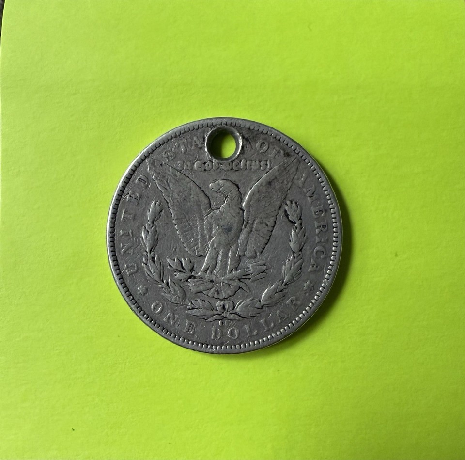 1881 or 1891 CC Morgan Silver Dollar Holed Key Chain Pocket Piece | eBay