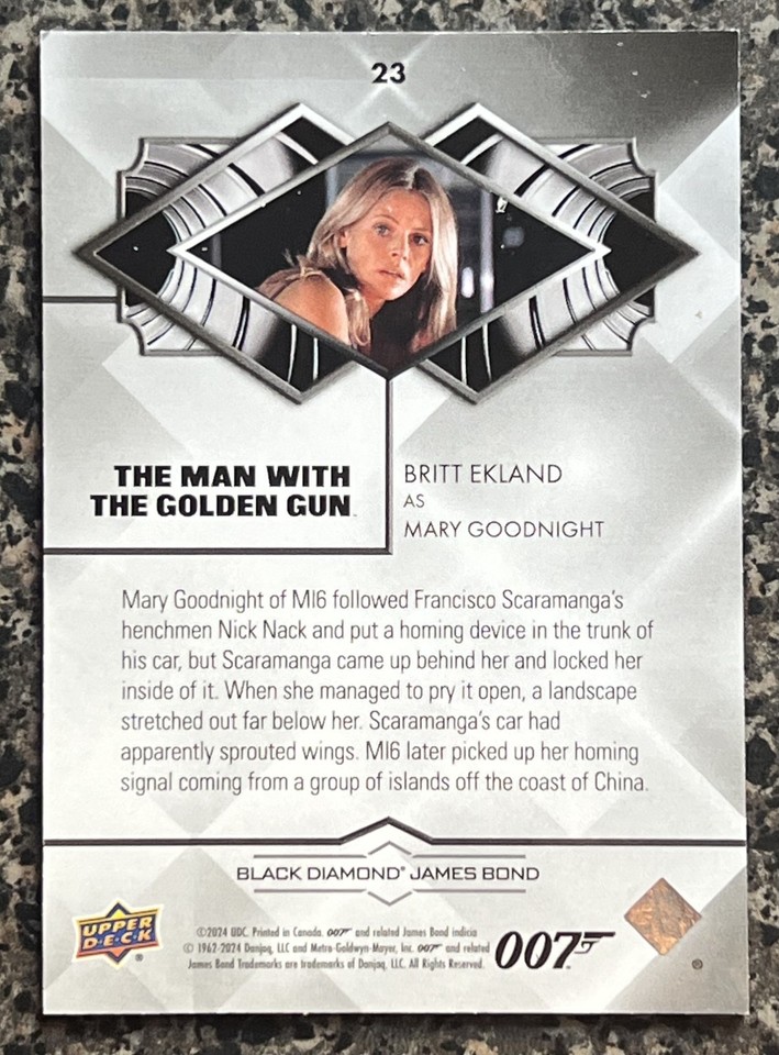 RARE 2024 JAMES BOND (199/199) BRITT EKLAND GOODNIGHT BLACK DIAMOND ...