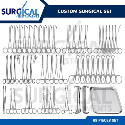 69 Pieces Custom Made Surgical Instruments Set Stainless Steel German ...
