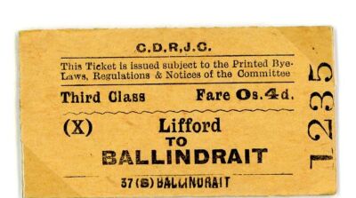 Railway Ticket Irish CDRJC 3rd Class Single Lifford - Ballindrait | eBay UK
