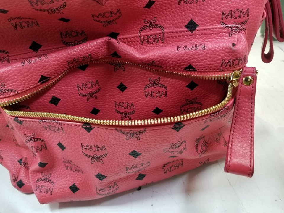 MCM Munchen Stud Medium Backpack Red | eBay