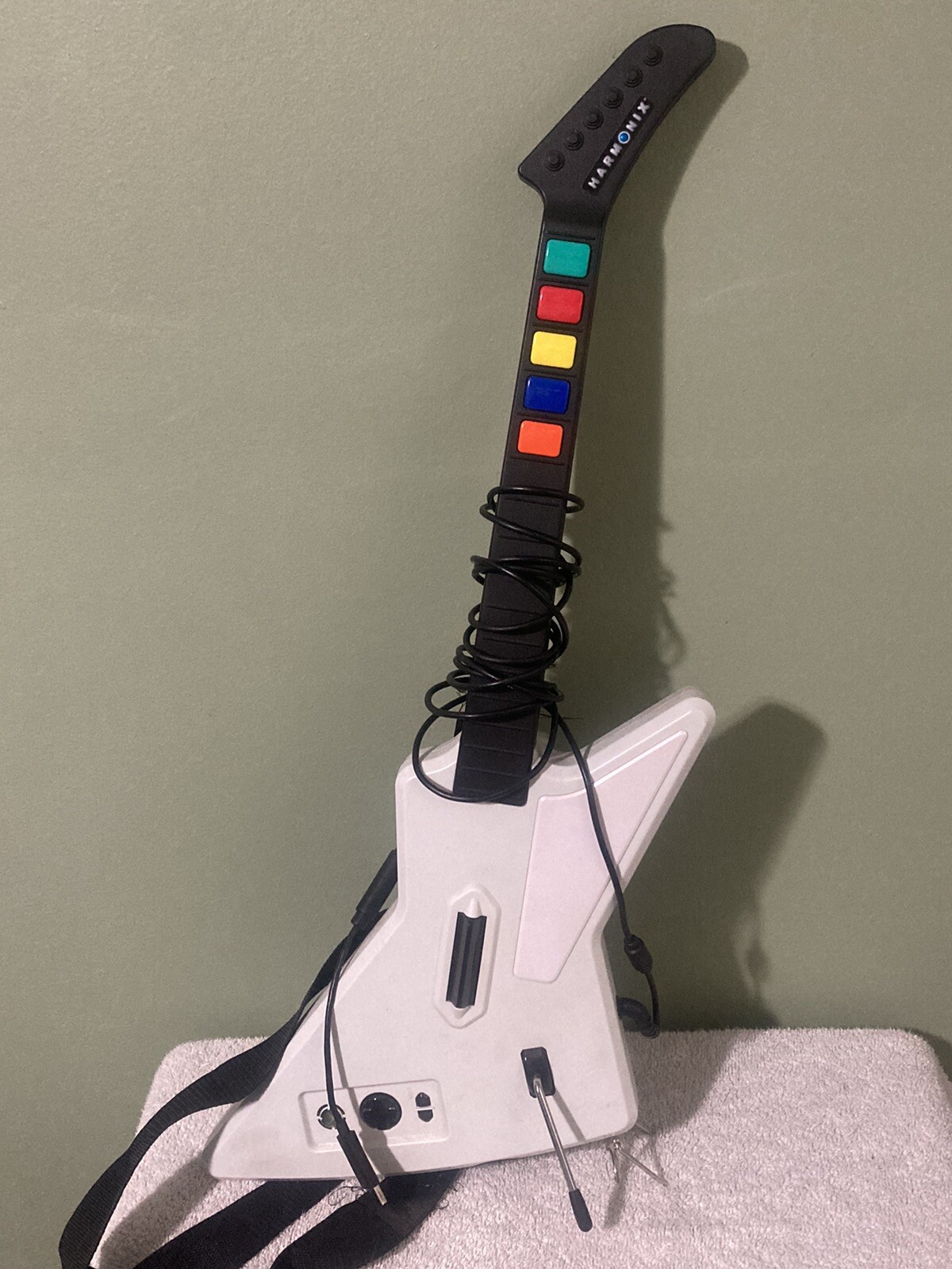 Guitar Hero Xplorer Guitar Xbox 360 Red Octane White Wired Model No USB ...