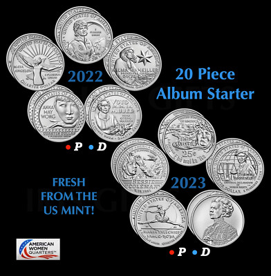 2022 / 2023-PD American Women Quarters 25c / 20-Coin Collection ...