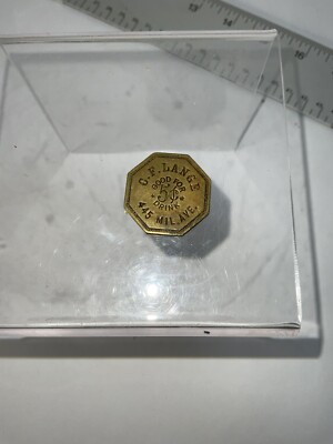 Rare Copper Trade Token C.F. Lange Good For 5c Drink | eBay