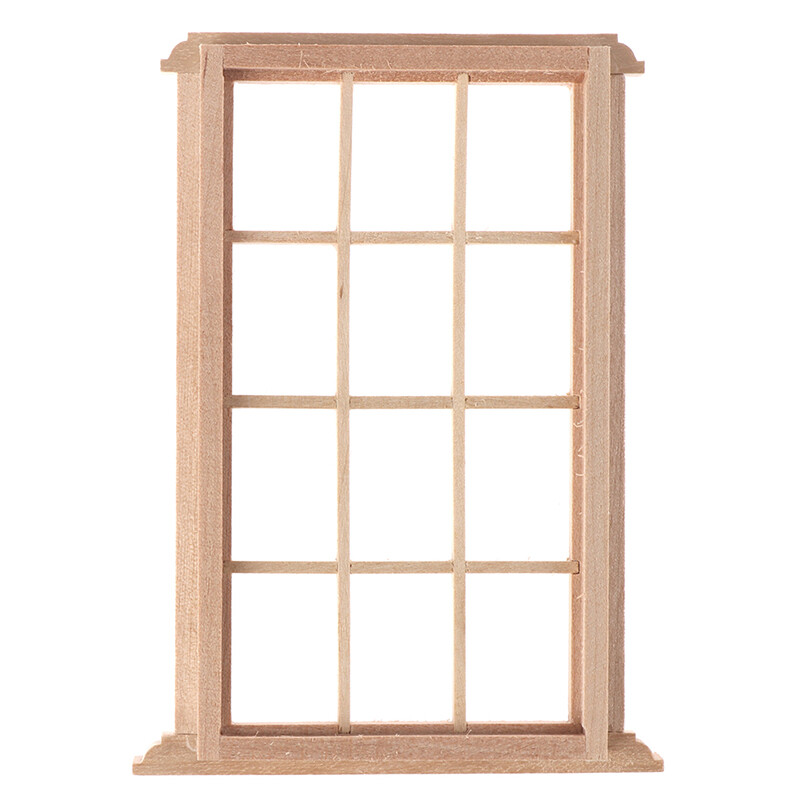 1:12 Dollhouse Miniature Wooden 12-pane Window Frame Model Accessories ...