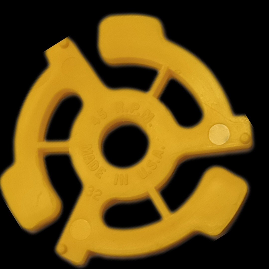 Package of 100 Yellow 45 rpm 7" Record Plastic Adapter Snap-In Inserts ...