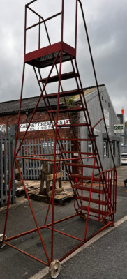 Industrial Warehouse Steps Mobile Steel Heavy Duty Step Ladders 13ft x ...