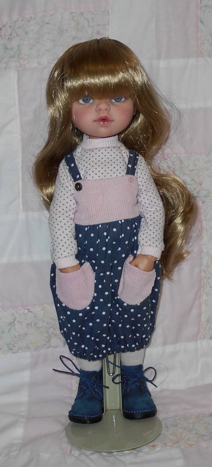 Kemper DANIELLE Doll Wig 8/9 (BIG) BLONDE Long Wavy Hair & Full Bangs ...