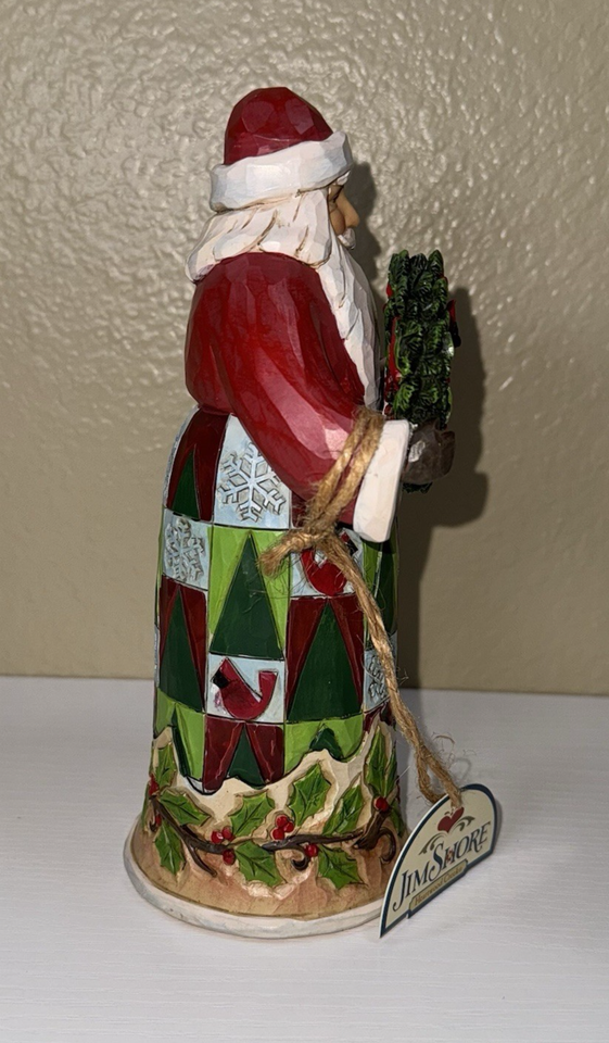 Jim Shore Heartwood Creek Boughs of Holly Santa Cardinal Wreath ...