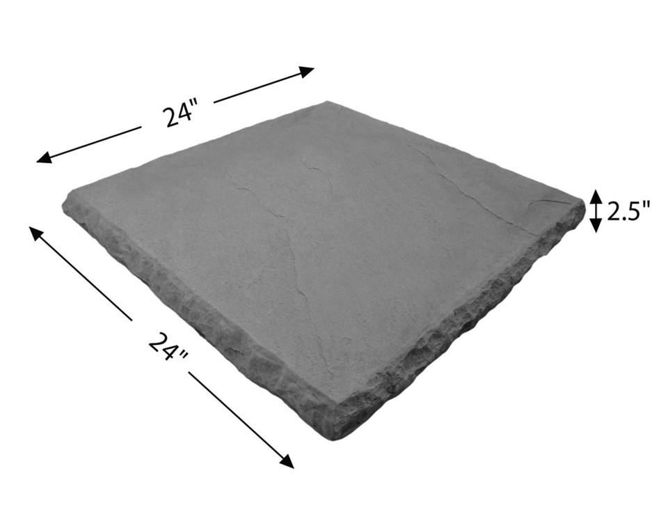 Slate Wall Cap, Column Cap, Hearthstone, Paver Mold, 24''L x 24''W x 2. ...