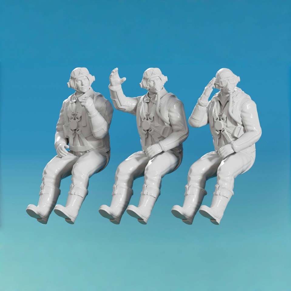 1/48 1/72 Scale Resin Model WW2 UK Spitfire pilot tabletop Unpainted ...
