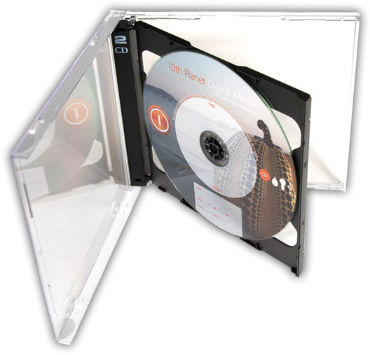 25 x CD Jewel Cases - Standard Double Holds 2 Discs each with Black ...