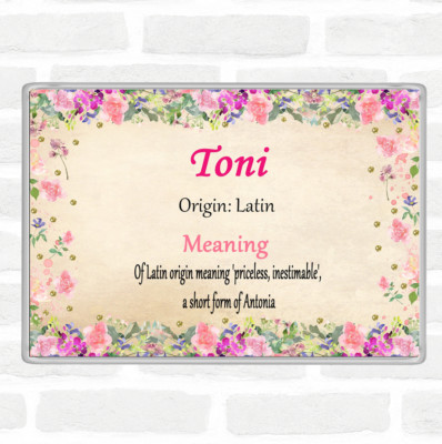Toni Name Meaning Jumbo Fridge Magnet Floral | eBay UK