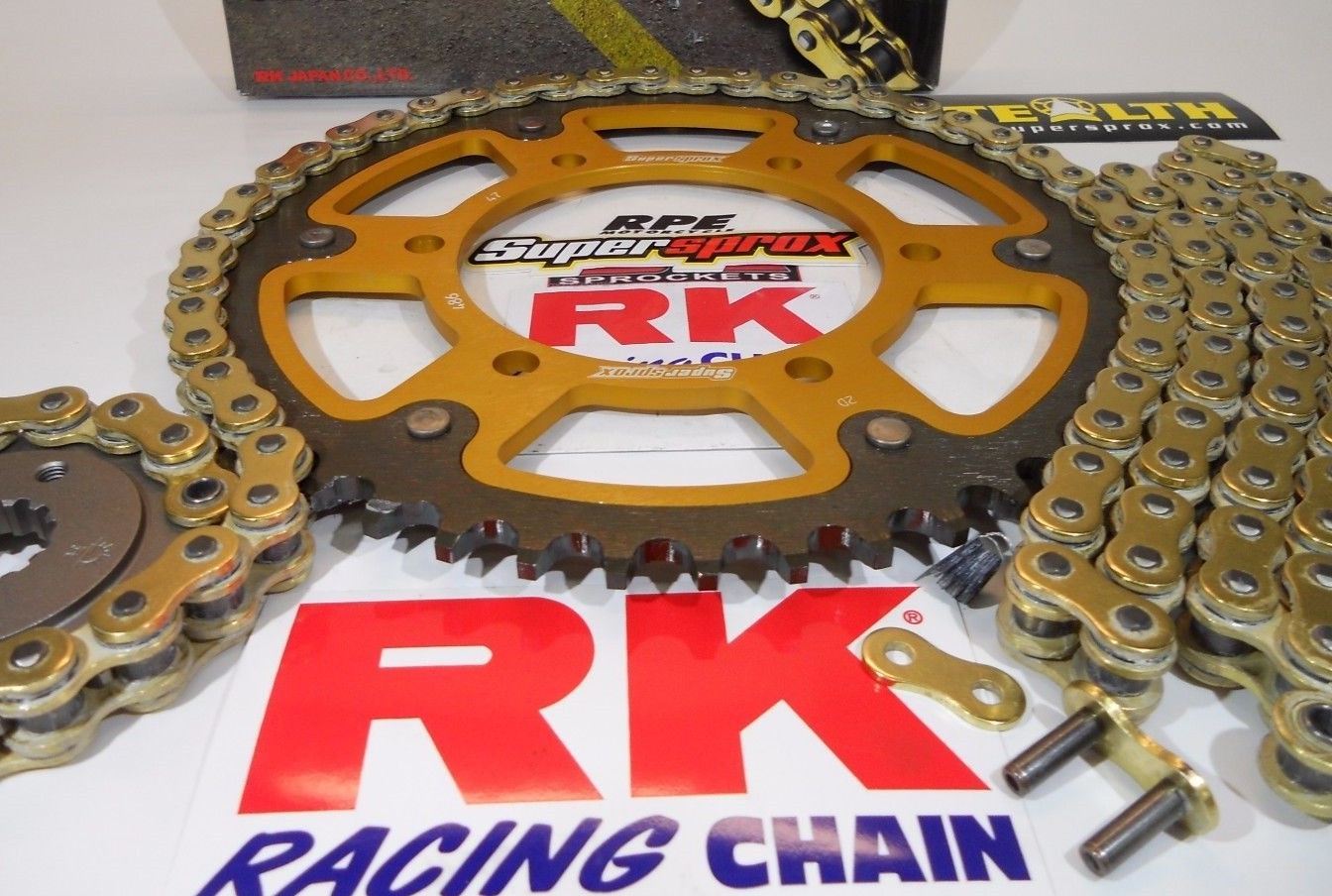 2014-2017 Yamaha FZ-09 RK GXW Gold 525 SuperSprox -1/oem Chain and ...