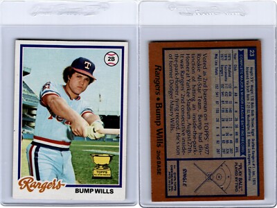 1978 Topps All-Star Rookie BUMP WILLS #23 Texas Rangers | eBay
