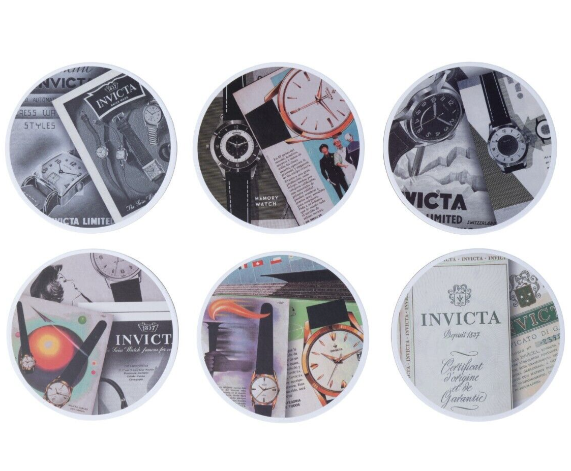 Invicta Drink Double Sided Cardboard Vintage Coaster Set 6pc (IG0321 ...