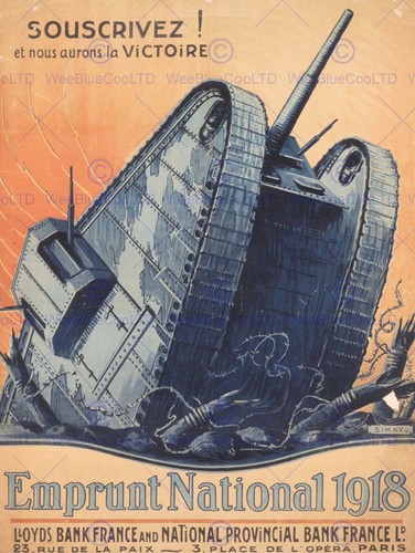 PROPAGANDA FRENCH WAR VICTORTY 1918 WWI VICTOIRE EMPRUNT NATIONAL ...