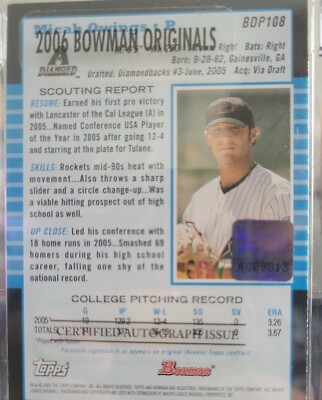 Micah Ownings 2006 Originals Auto Card #BDP108 | eBay