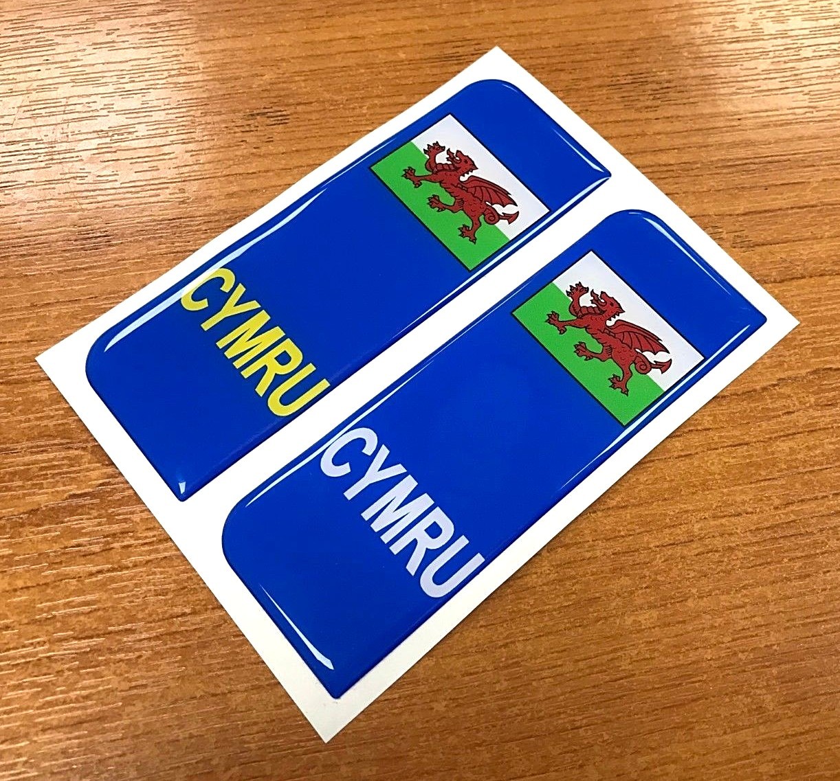 2 x Wales CYMRU Vehicle Number Plate Stickers - 39mm Wide - HIGH GLOSS ...