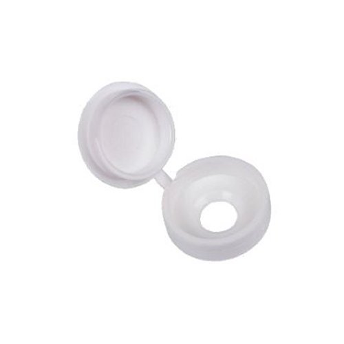 WHITE PLASTIC FOLD OVER HINGED SCREW COVER CAPS PACKS 10 TO 10,000 ...