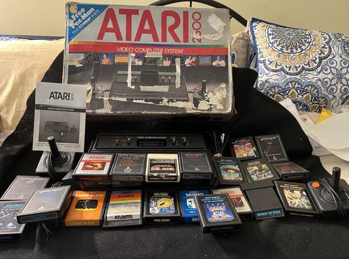 Atari CX-2600 Black Vader Console Bundle in Box + 20 Games! Matching ...