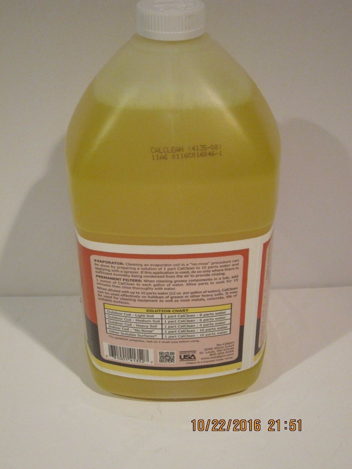 NU-CALGON 4135-08 CalClean Condenser/Evaporator Cleaner, YELLOW,1 gal ...