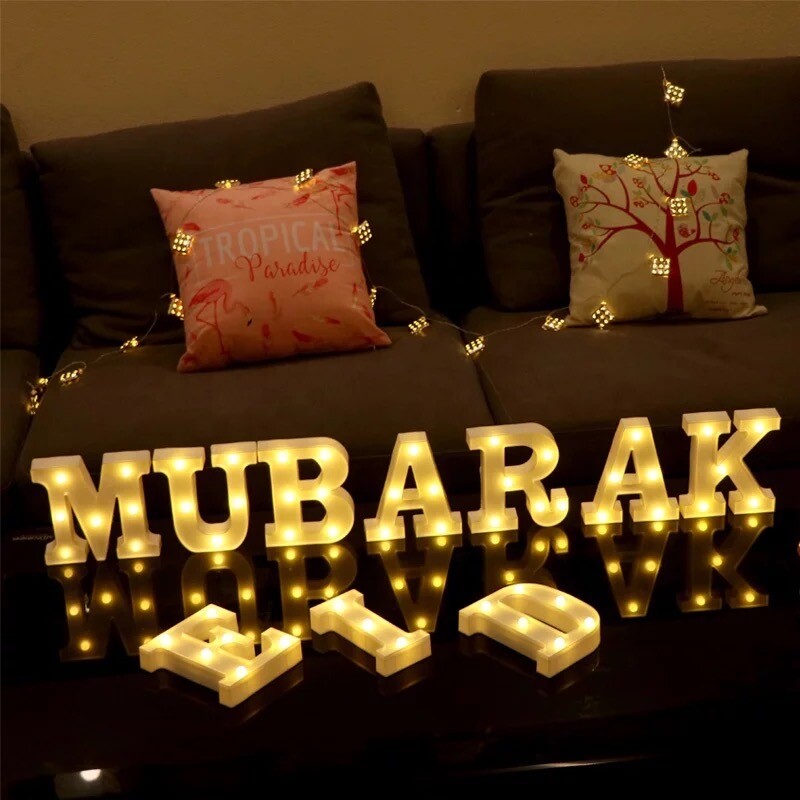 Ramadan LED Sign Lights Decorations Eid Kareem Mubarak Lights Boxes ...