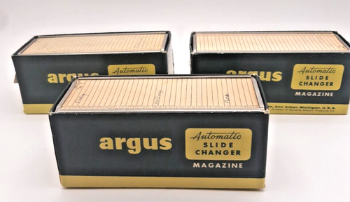 Vintage 3 Argus Auto Slide Changer Trays Magazines #593 Slides With ...