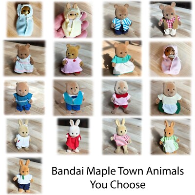 Vtg 1986 Bandai Maple Town Animal Figures Characters with Outfits YOU ...