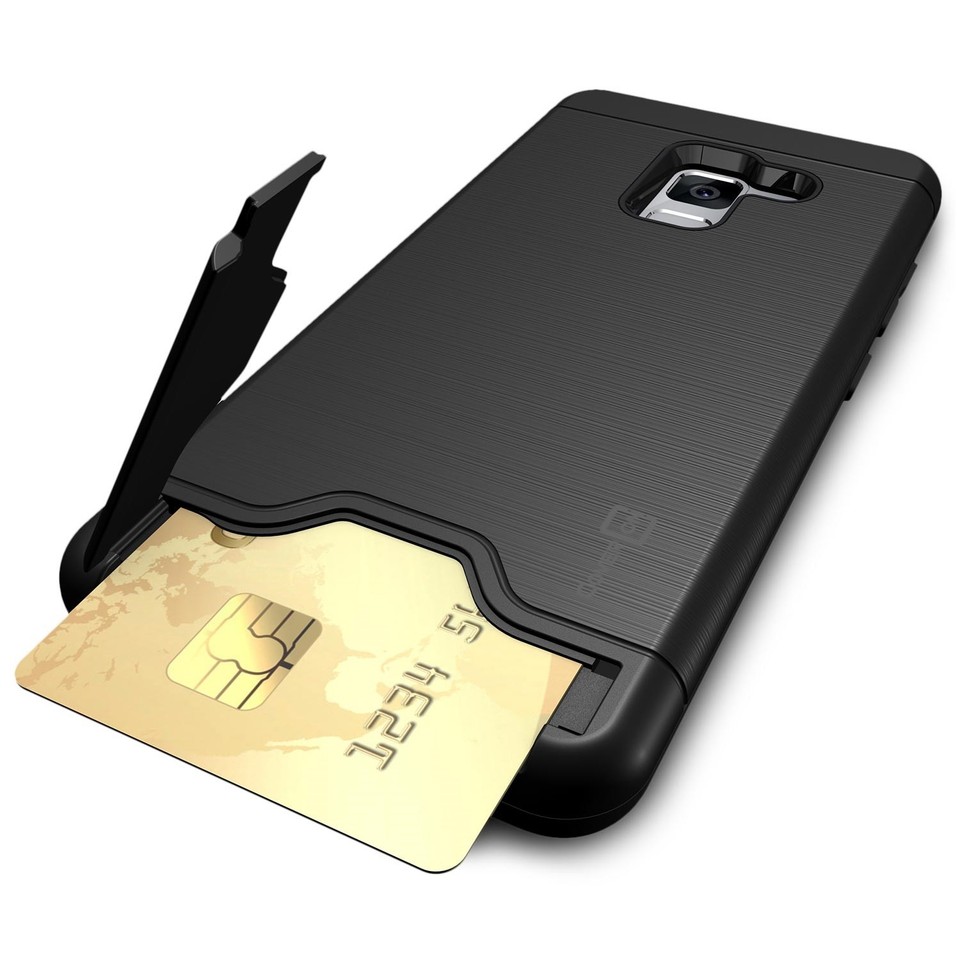For Samsung Galaxy A8 2018 Phone Case Card Holder Kickstand Slim Hard ...