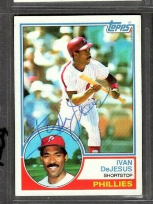 1983 Topps #587 Ivan DeJesus Phillies Baseball Signed Autograph (Q12 ...