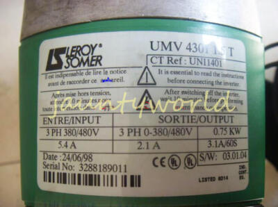 One Control Techniques CT Inverter UMV4301 5.5T 4.0KW Used | eBay