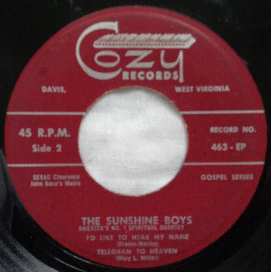 Cozy Record Sunshine Boys To Glory/My Saviour/Hear Name/Telegram Heaven ...