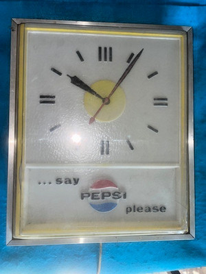 Vintage 1960'S Pepsi Electric Wall Clock - Say Pepsi Please | eBay